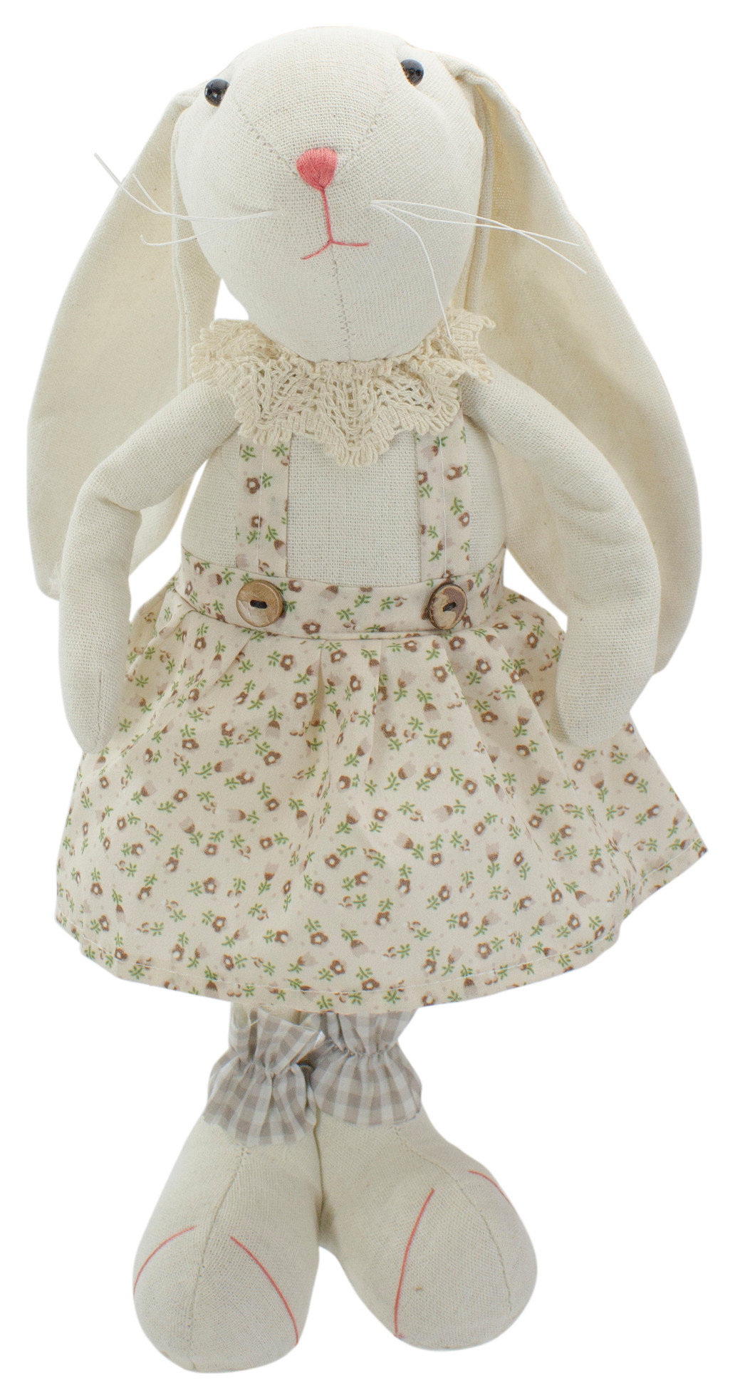 Standing Easter Bunny Rabbit Girl in Floral Dress Decoration - 14.5 ...