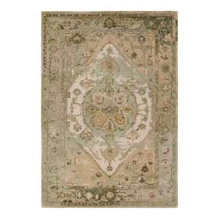 Jaipur Citrine Raisa Cit21 Vintage/Distressed Rug, Green/Taupe, 9'x12 ...