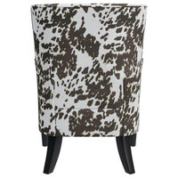 Shelter High Back Wingback Chair in Velvet Brown Cow Print ...