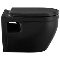 Ivy Wall-Hung Elongated Toilet Bowl, Matte Black - Contemporary ...