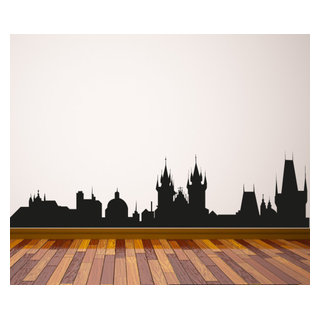 Prague Skyline Vinyl Wall Decal or Car Sticker SS050EY, 15 in ...