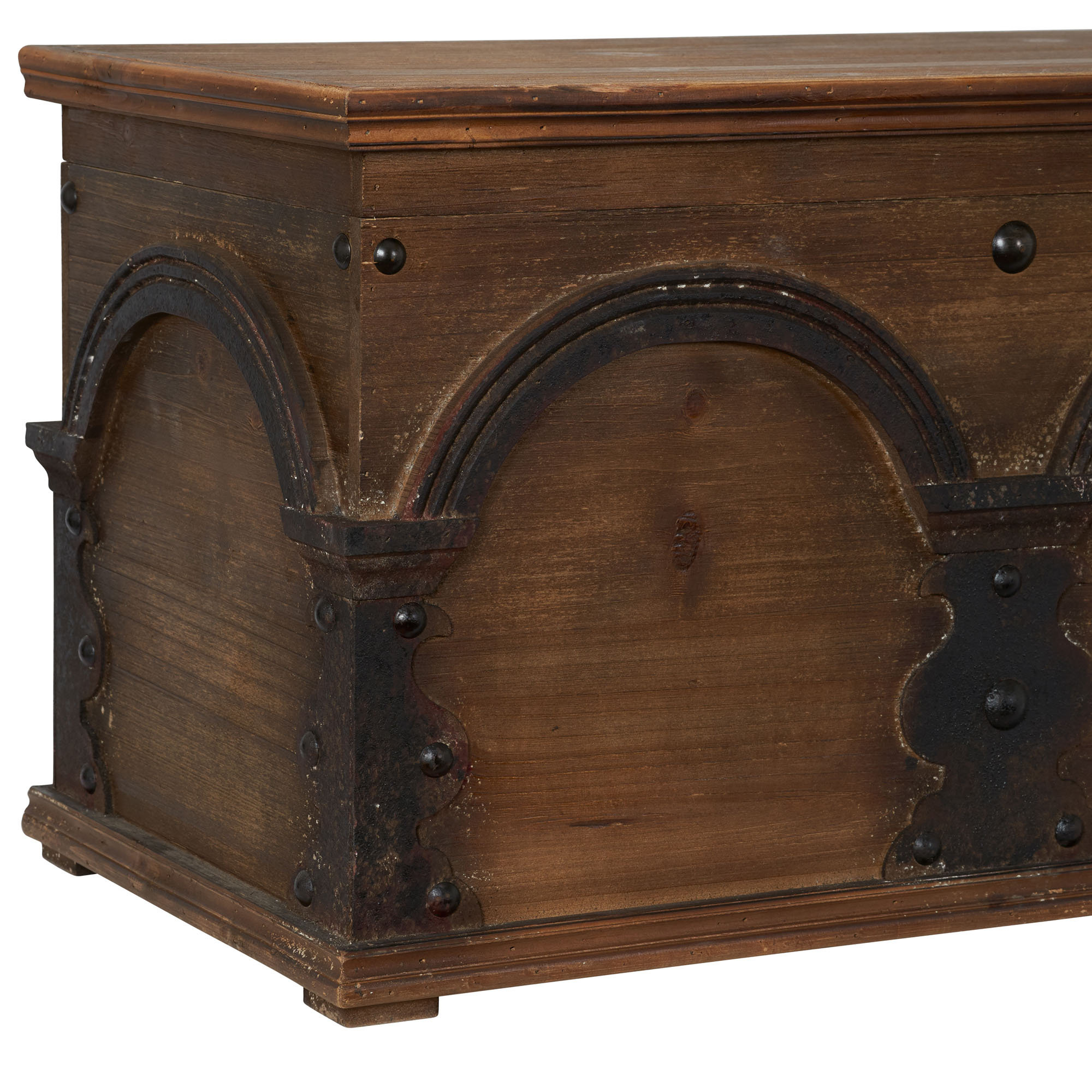 Large Wooden Arch Storage Trunk - Industrial - Decorative Trunks - by ...