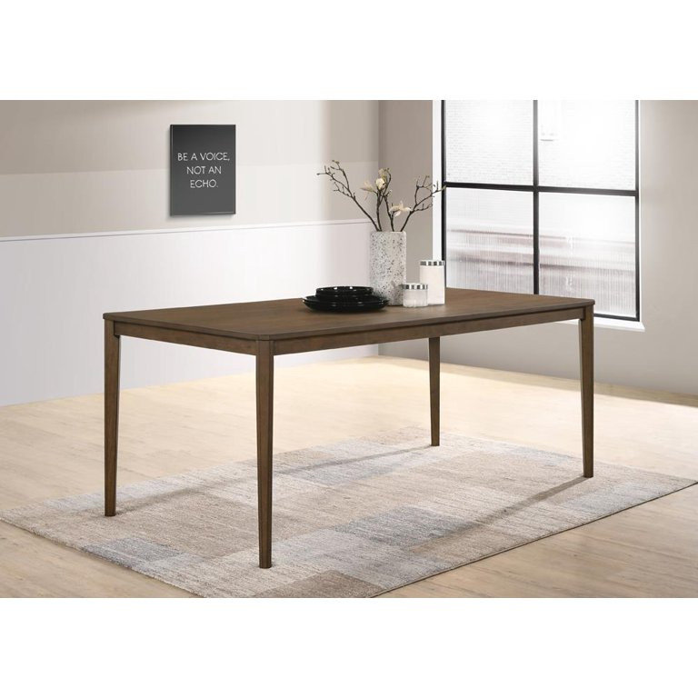 Transitional Dining Table, Rectangular Top With Clipped Corners, Medium ...