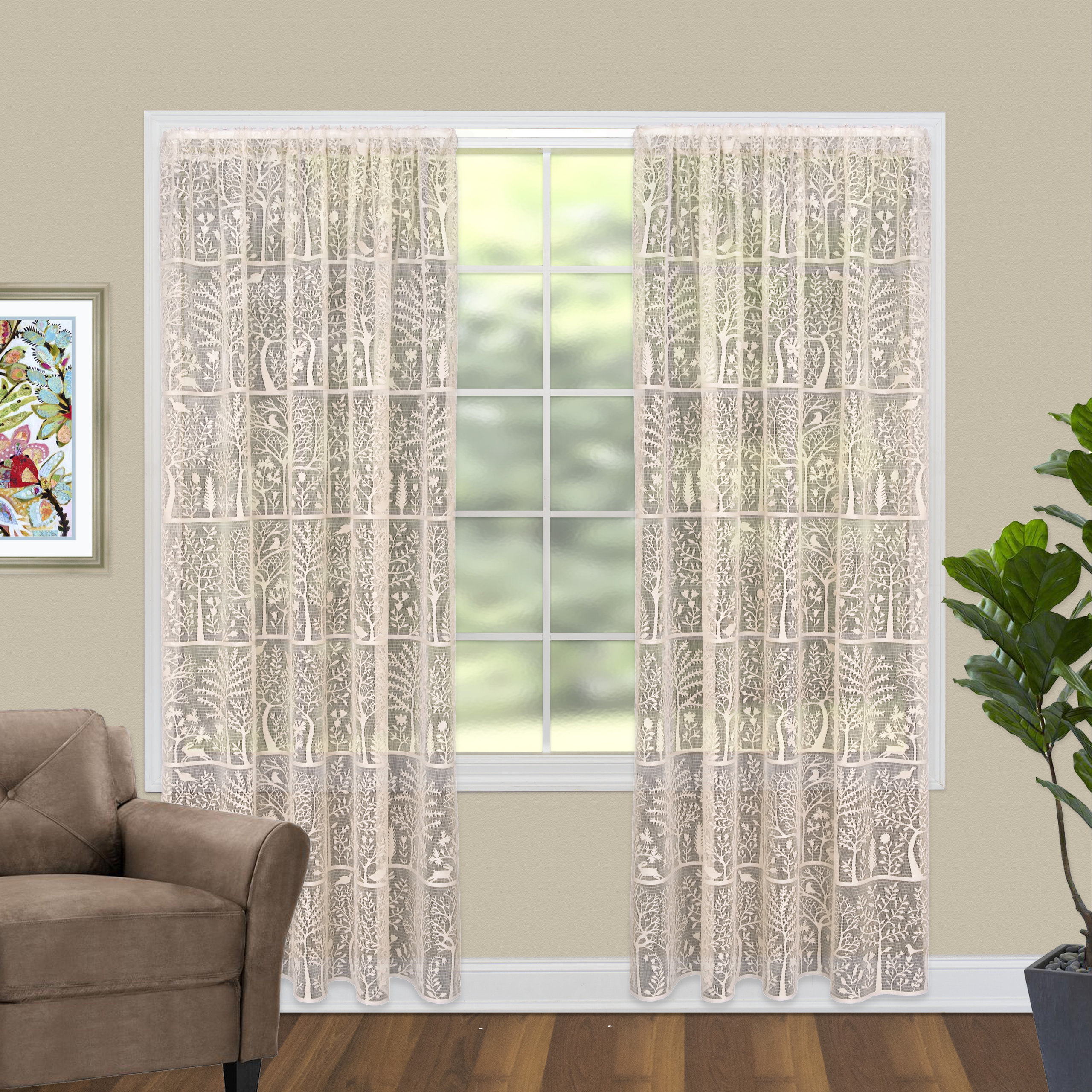 Rabbit Hollow 60"x63" Panel, Cafe - Rustic - Curtains - by Heritage ...