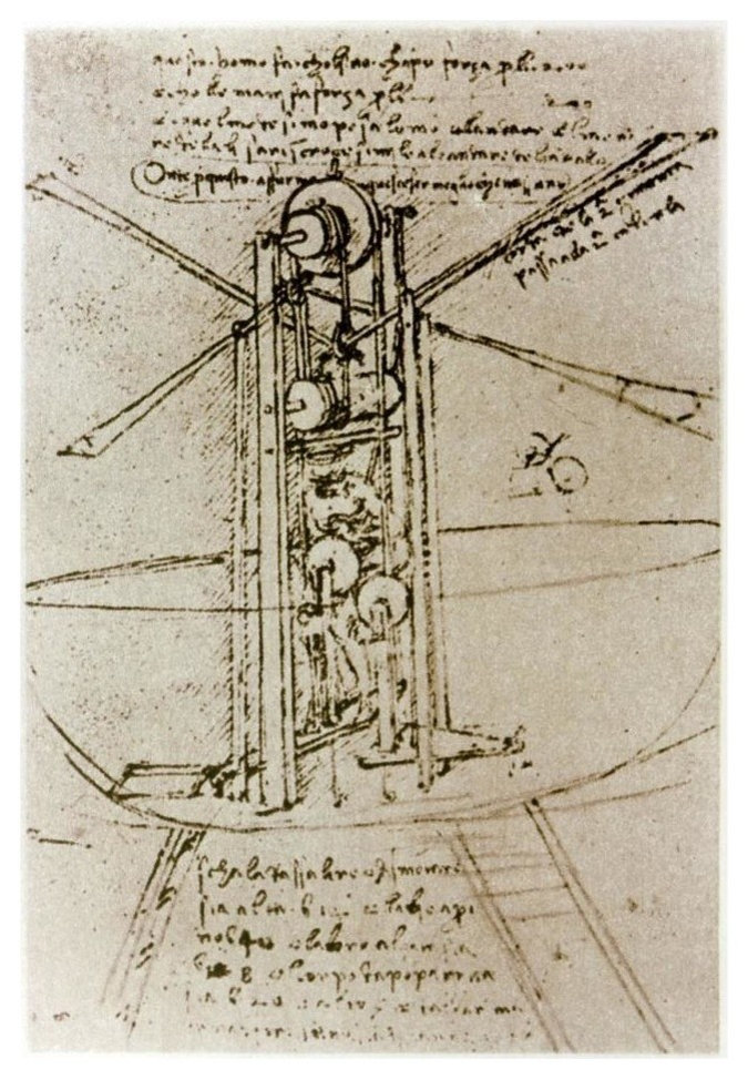 "Drawing of a Flying Machine" Digital Paper Print by Leonardo Da Vinci ...
