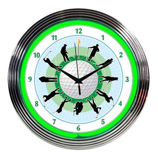 Golf Neon Clock - Contemporary - Wall Clocks - by Sawyer Twain | Houzz
