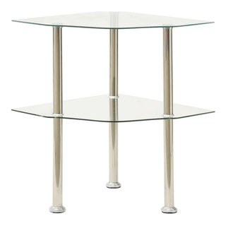 vidaXL Side Table Transparent and black, 1 pcs - Contemporary - Side ...