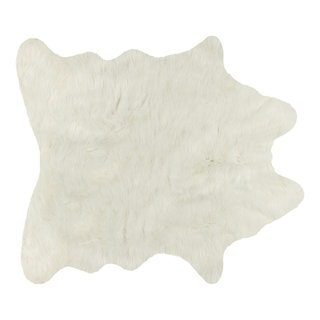 4.25'x5' Faux Hide Rug, Off-White - Contemporary - Novelty Rugs - by ...