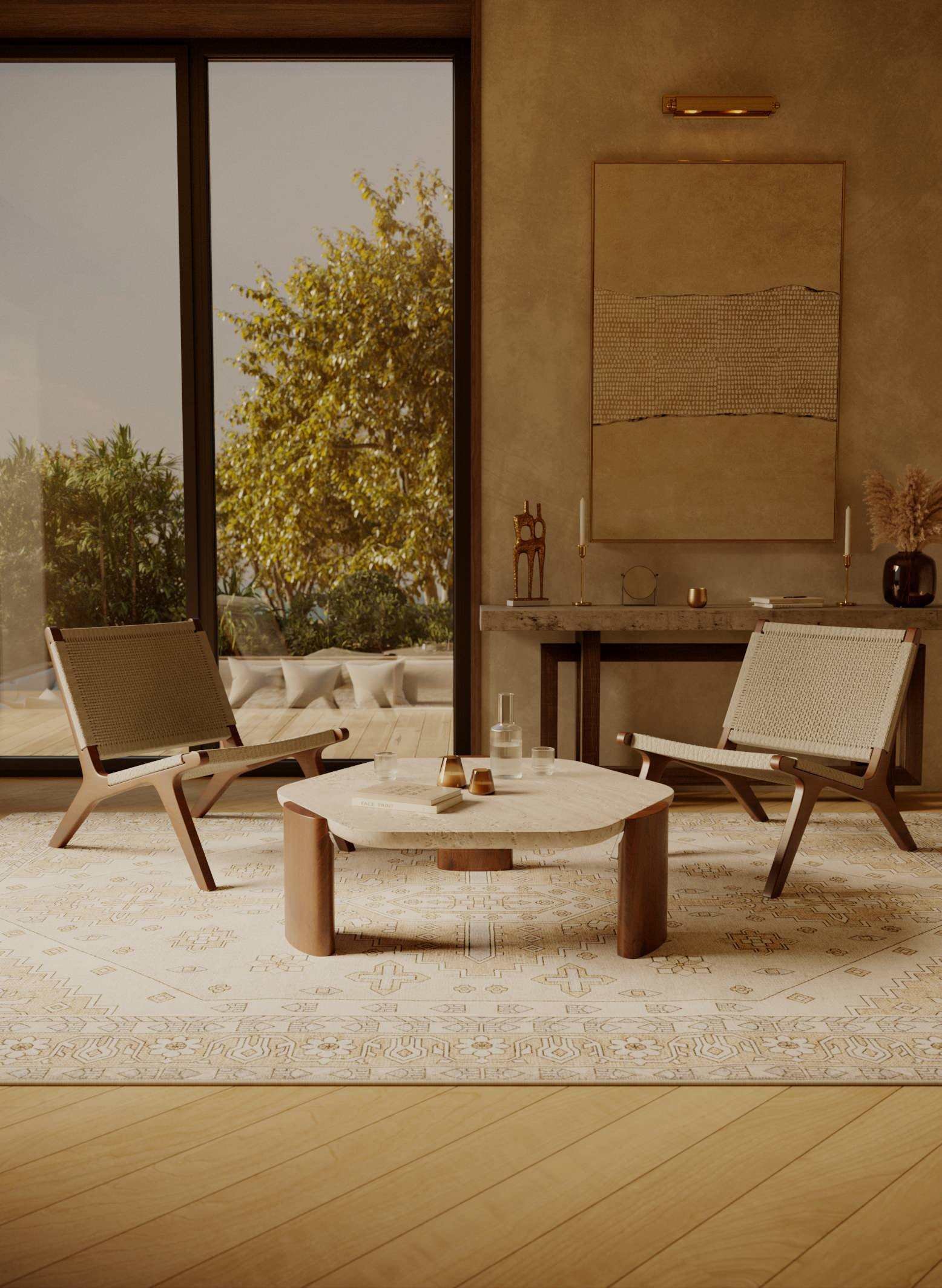 Washable Amara Swordclad Area Rug, Round 3' - Southwestern - Area Rugs ...