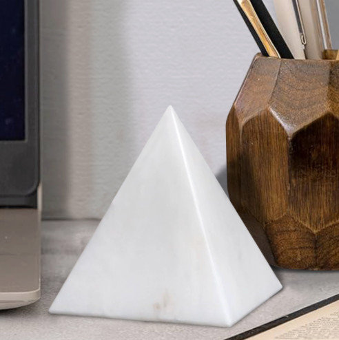 Small White Marble Pyramid - Contemporary - Decorative Objects And ...