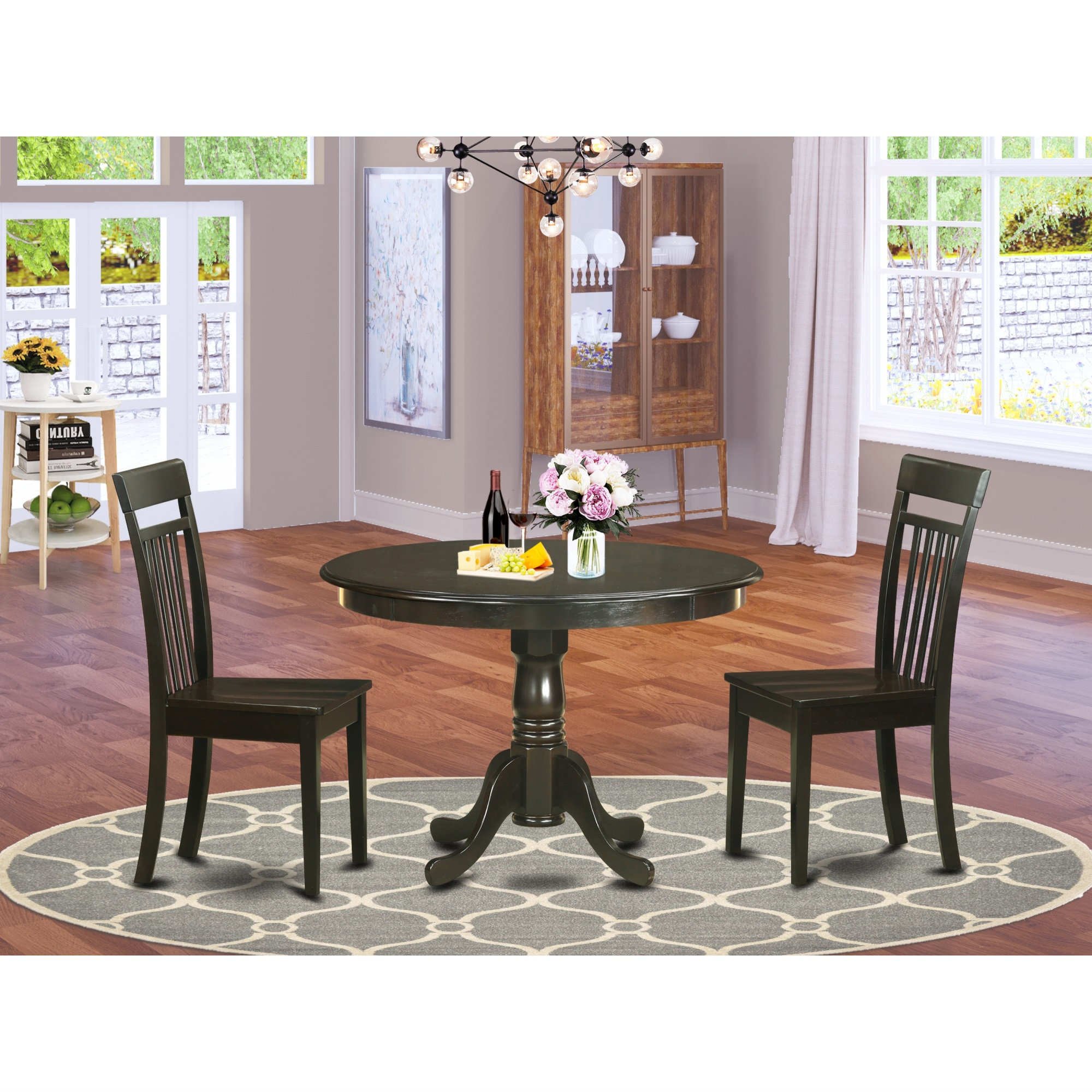 3-Piece Kitchen Table Set, Small Table and 2 Kitchen Chairs ...