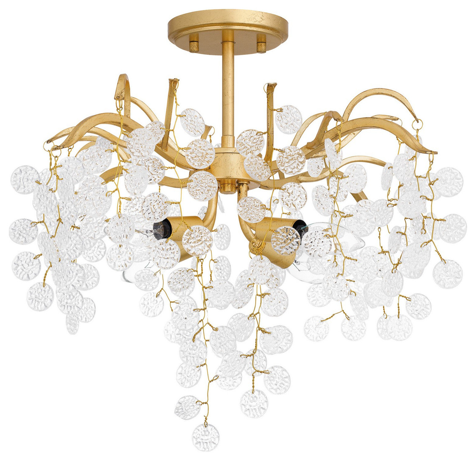 Maple 4-Light Semi Flush Mount, Gold Leaf - Contemporary - Flush-mount Ceiling Lighting - by ...