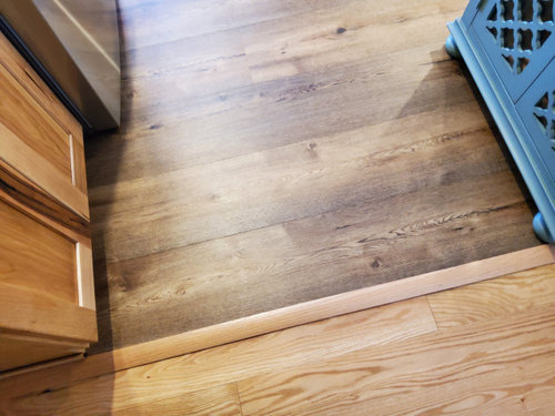 Color/material of transition threshold between rooms? | Houzz Forum