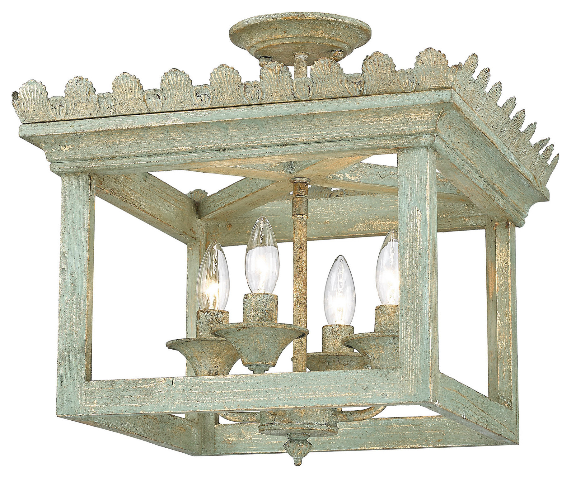 Finley Semi-Flush Vintage Sage - French Country - Flush-mount Ceiling ...