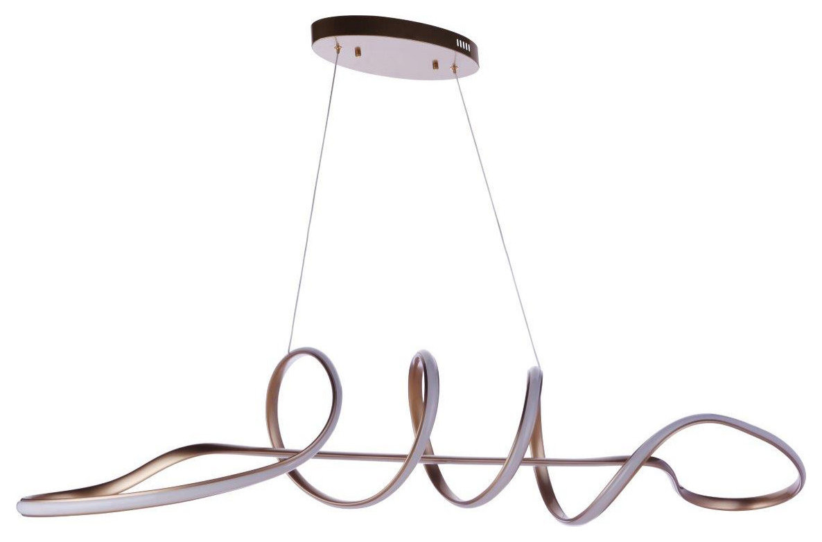 Pulse LED Chandelier, Champagne Brass - Modern - Kitchen Island ...