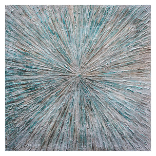"Alluring" Hand Painted Canvas Art, 40"x40" - Contemporary - Paintings ...