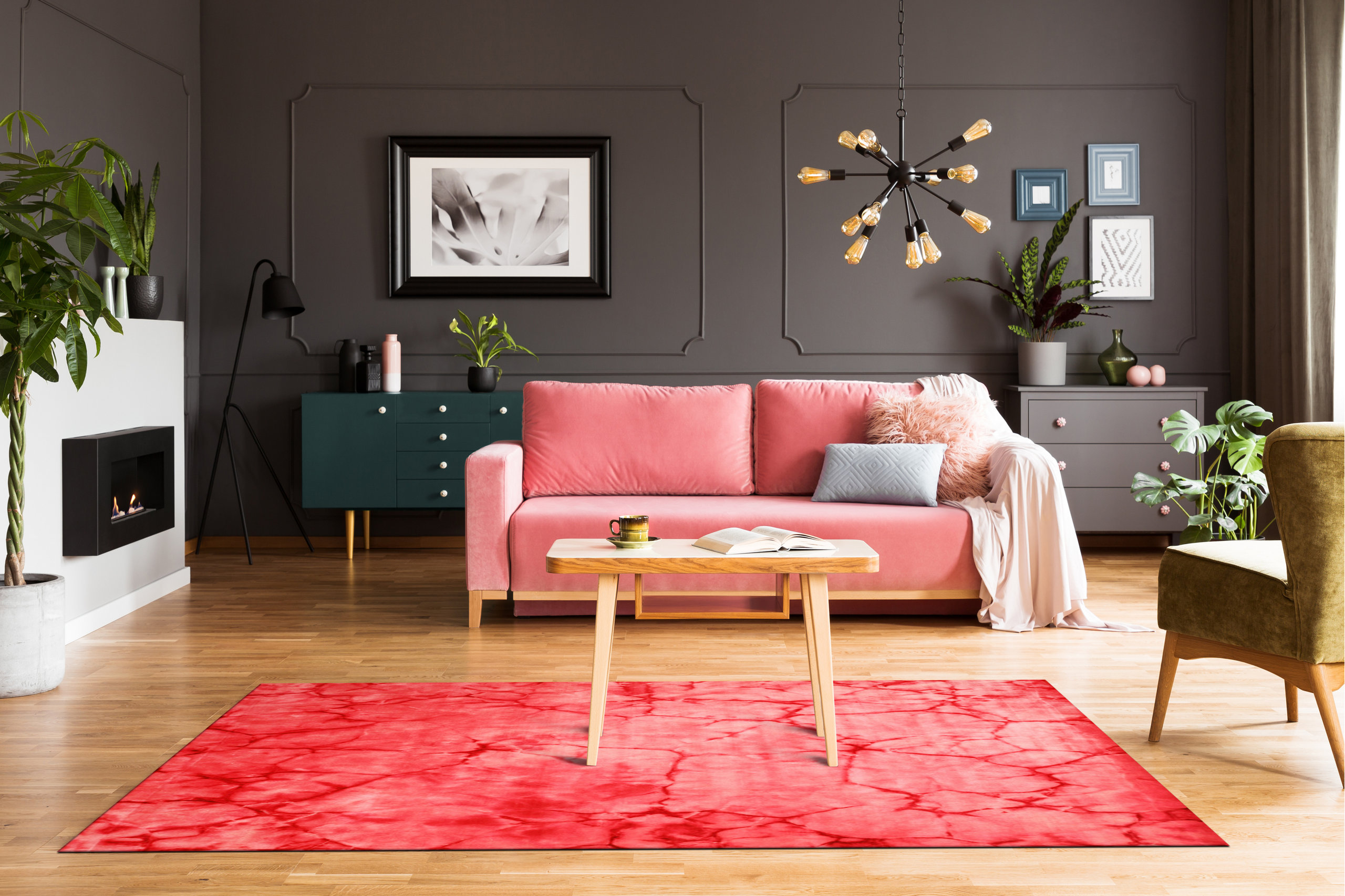 Handmade Wool Pink Contemporary Abstract Dip Dyed Rug, 5'x8 ...