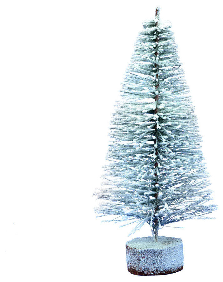 Vickerman 10" Flocked Village Tree Wood Stand Pk/4, 12" - Traditional ...