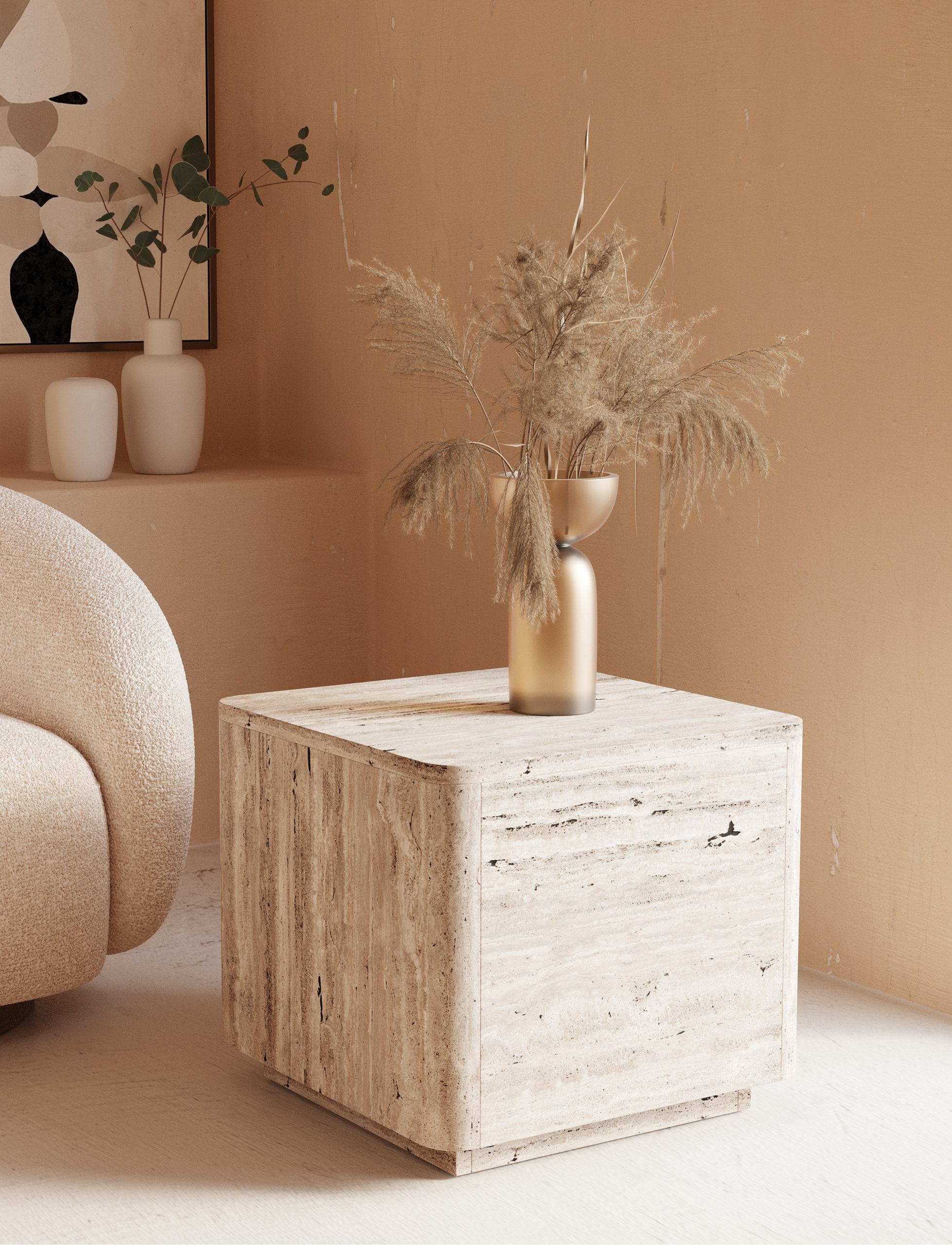 Nova Domus Roma Modern Travertine Square End Table - Rustic - Side Tables And End Tables - by ...