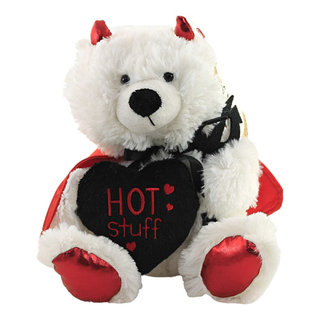Plush Hot Stuff Devil Bear Fabric Valentine's Day Heart Love Hv9498, 8. ...