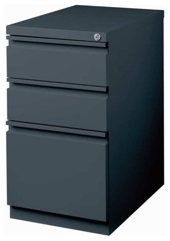 Bowery Hill 20" 3-Drawer Modern Metal Mobile Pedestal File Cabinet in ...