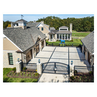 Gated Driveway with 6-car Garage - French Country - Exterior - Other ...