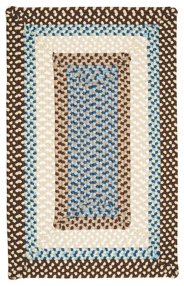Montego Bright Brown 6' Square, Square, Braided Rug - Farmhouse ...