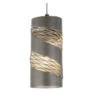 Steel 1-Light Mini Pendant, Flow Collection, 4.000 - Transitional ...
