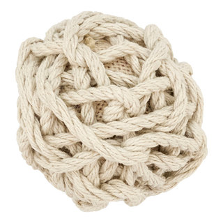 Jute Rope Ball Decor (Set of 6), 4", Ivory - Beach Style - Decorative ...