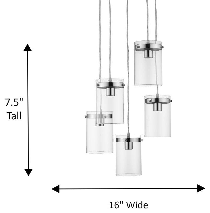 PT51PAN-5CH Coraline 16"x16"x8" - Transitional - Pendant Lighting - by ...