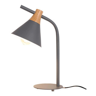 Modern simple iron wood desk lamp for study, bedroom, parlor, bookstore ...
