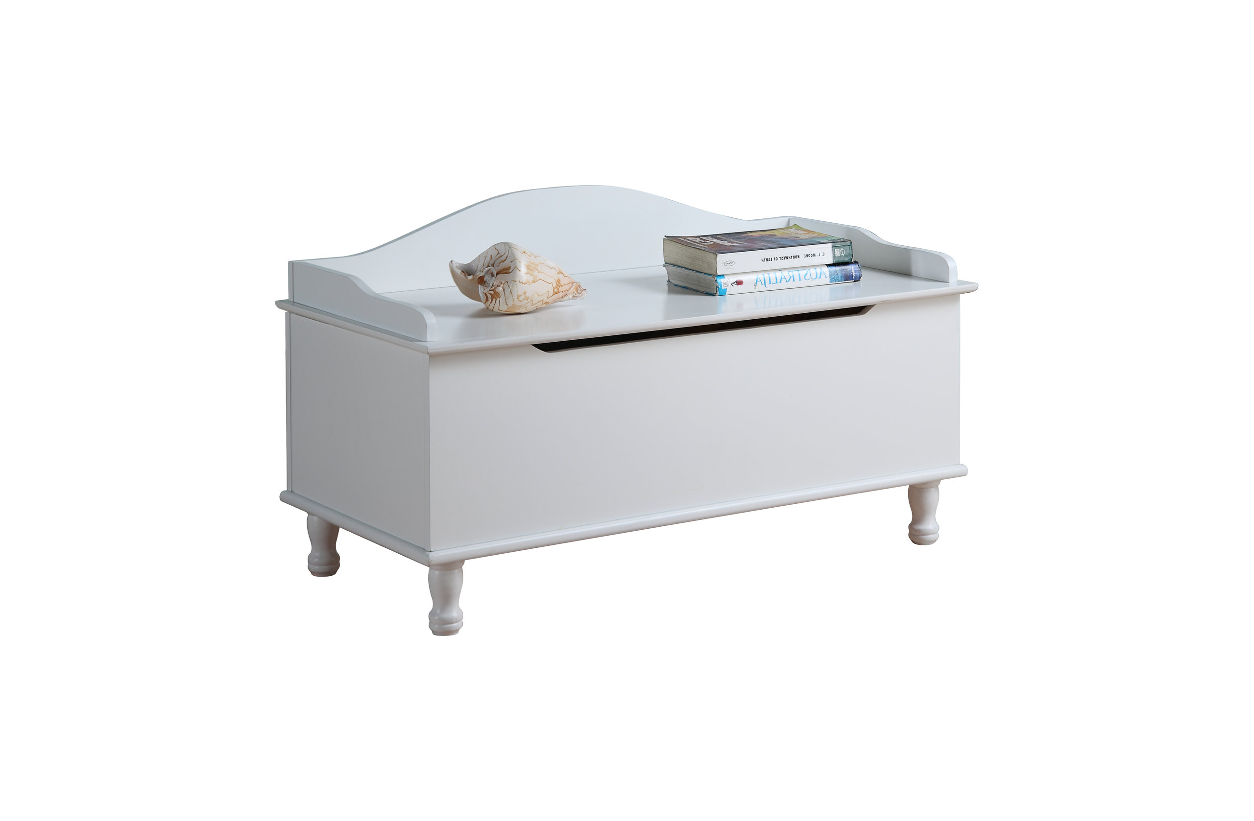 White Finish Wood Storage Bench Toy Box/Chest - Traditional - Kids ...