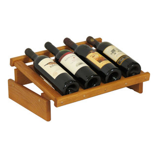 Wooden Mallet Dakota 7 Tier 28 Bottle Display Wine Rack in Medium Oak ...