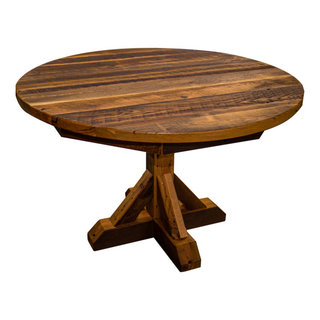 Jackson Reclaimed Wood Round Dining Table, 60x60 - Rustic - Dining ...