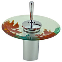 Waterfall Faucet Painted Koi, Chrome, 7"H - Asian - Bathroom Sink ...