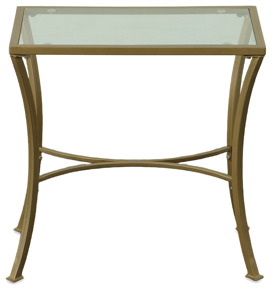 Palin Glass Top Accent Table, Antique Gold - Contemporary - Side Tables ...