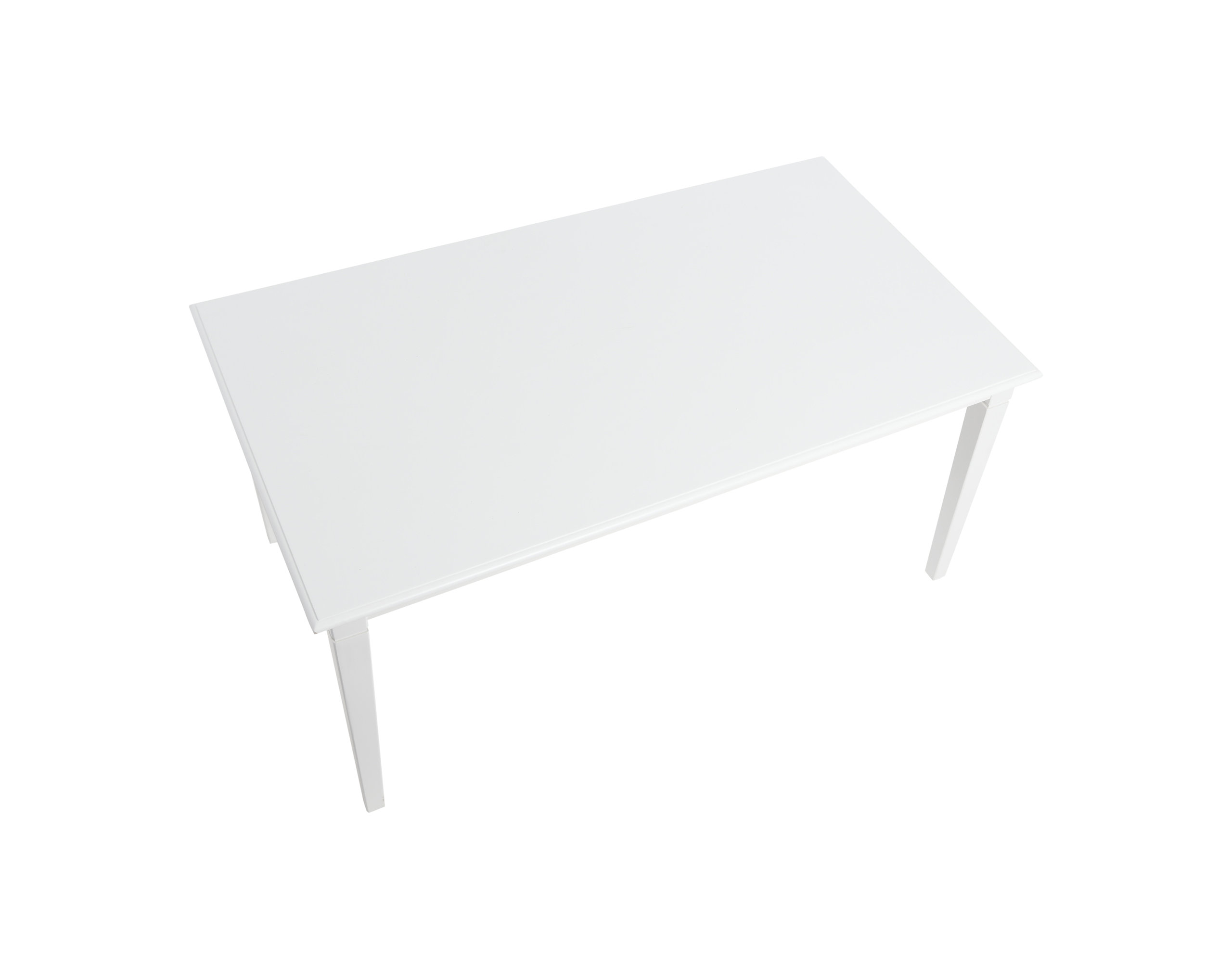 Pleasantville Rectangular Dining Table With Solid Wood Legs, White ...
