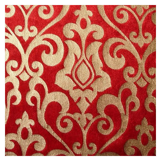 Red Fabric By the Yard, 1 Continuous Yard - Contemporary - Drapery ...