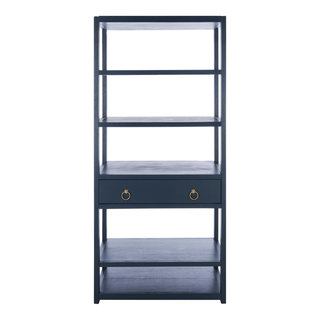Patti 1 Drawer 5 Shelf Etagere/Bookcase Navy - Transitional - Bookcases ...