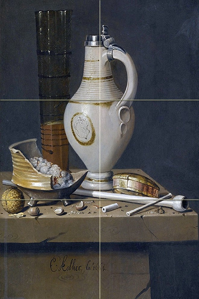 Tile Mural Smokers Requisites Jug Glass With Beer Kitchen Backsplash, 6 ...