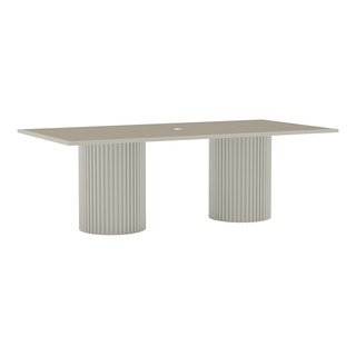 Milo 84"x42" Rectangular Dining Table With Umbrella Hole - Transitional - Outdoor Dining Tables ...