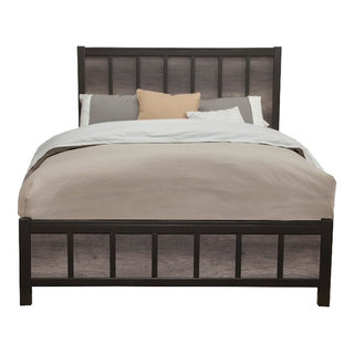 Wooden Full Size Panel Bed In Contemporary Style Black And Gray ...