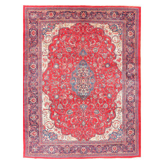 Consigned, Vintage Oriental Handmade Persian Traditional Area Rug, Red ...