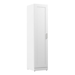 Hampton Heights Tall Narrow Storage Cabinet with Door in White ...