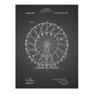 "Ferris Wheel" by Cole Borders, Canvas Art, 19"x14" - Industrial ...
