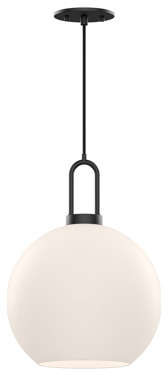 Soji pendants,Matte Black|Opal Glass D9-7/8" x H14-3/8" - Transitional ...