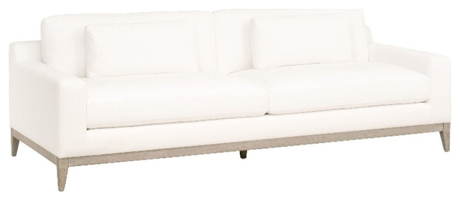 Essentials For Living Stitch & Hand Vienna 96" Fabric Sofa in White ...