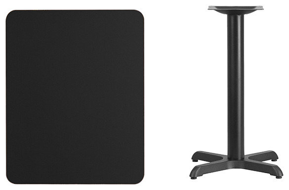24x30 Black Table-22x22 X-Base - Contemporary - Dining Tables - by ...