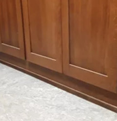 Cabinets floating on shims | Houzz Forum