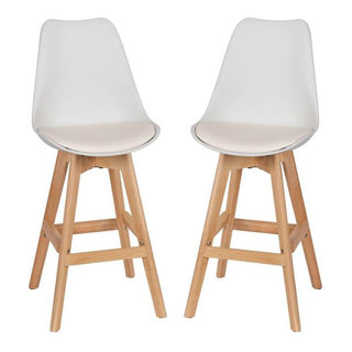 Dana 27" Commercial Grade Counter Stools,Cushioned Seat,Wooden Frame ...